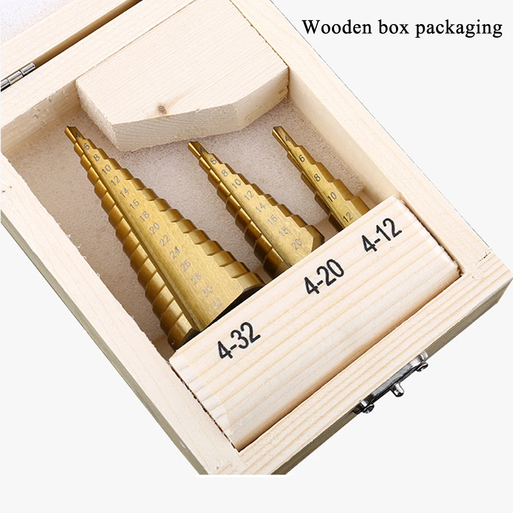 3pcs Hexagon Handle Spiral Stepped Drill Pagoda Drill Bit Hole Multi ...