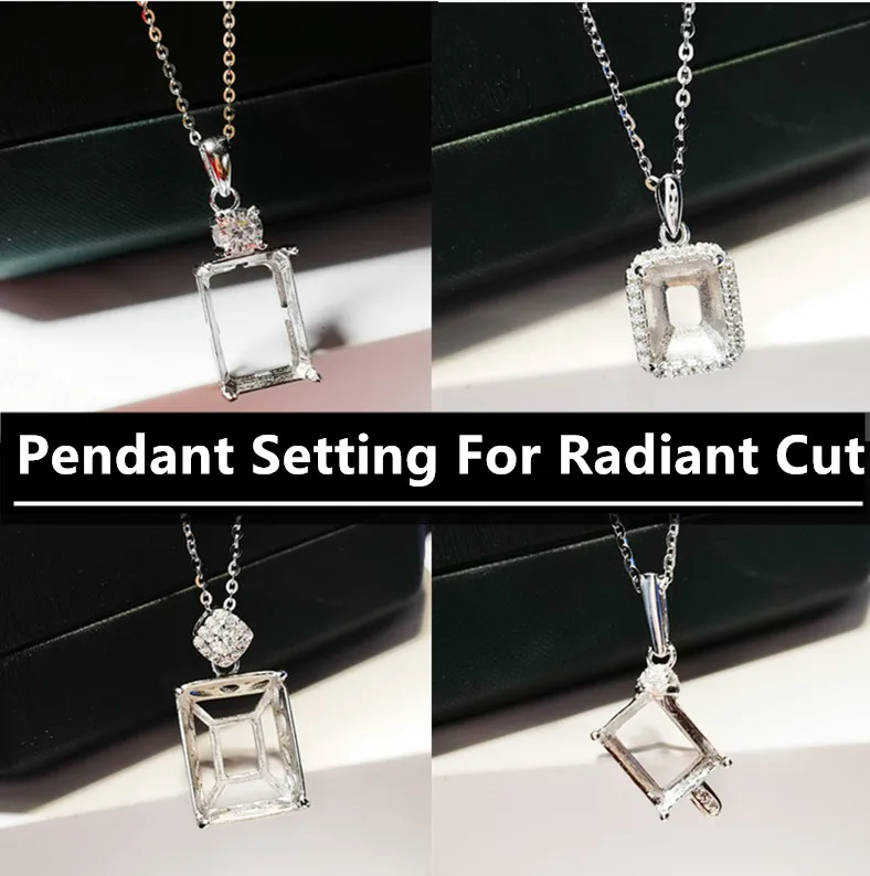 Radiant-stone-pendant-setting-925-silver-findings-tray-cabochon-faceted ...