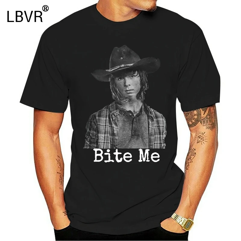 Carl Grimes Bite Me The Walking Dead T Shirt TWD Chandler Riggs Novelty ...