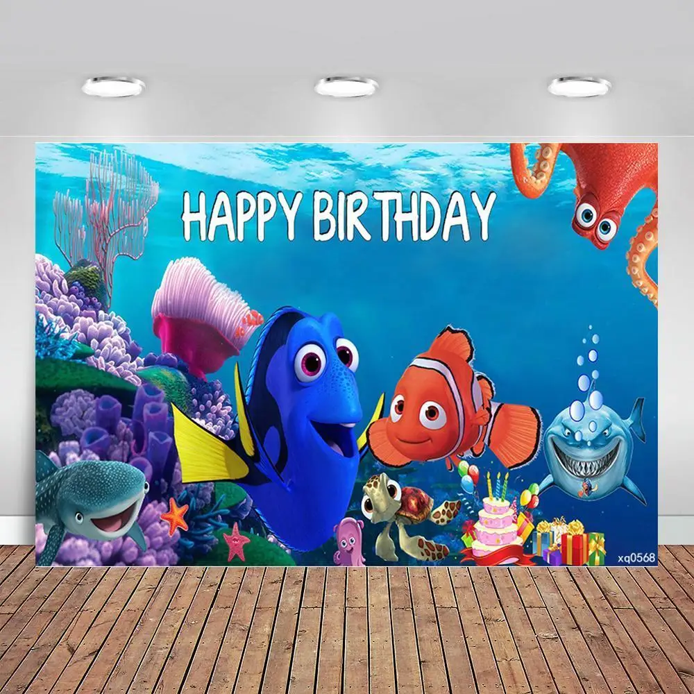 Home Decor Under Sea Fish Finding Nemo Bakdrops Boda Cartoon Kids ...
