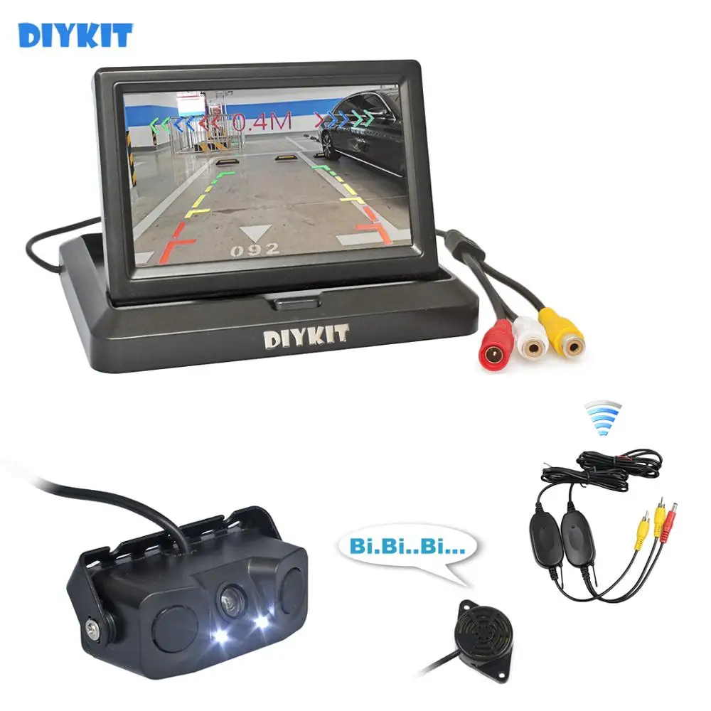 DIYKIT Wireless 5inch Car Reversing Camera Kit Back Up Car Monitor ...