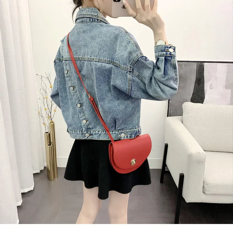 [EWQ] 2020 Spring New Full Sleeve Turn-down Collar Loose Women Cowboy ...