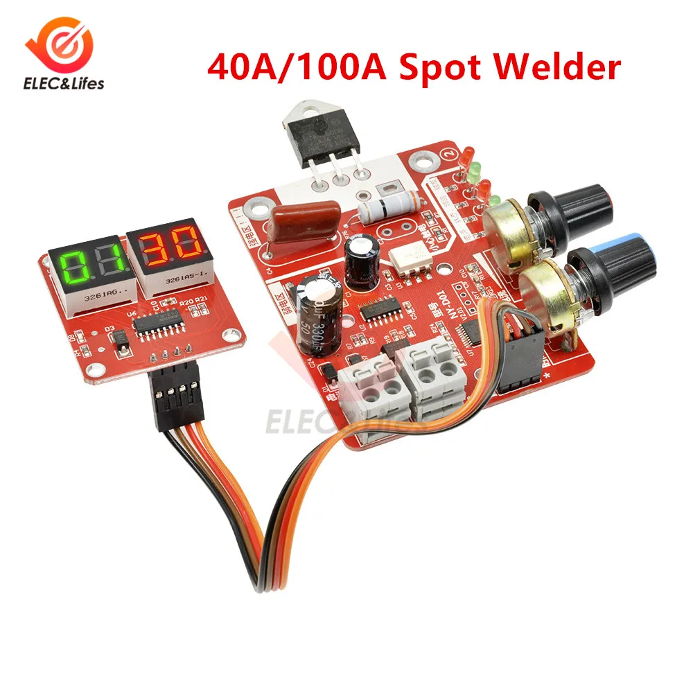Spot-Welders-control-Board-100A-Digital-display-Spot-welding-time-and ...