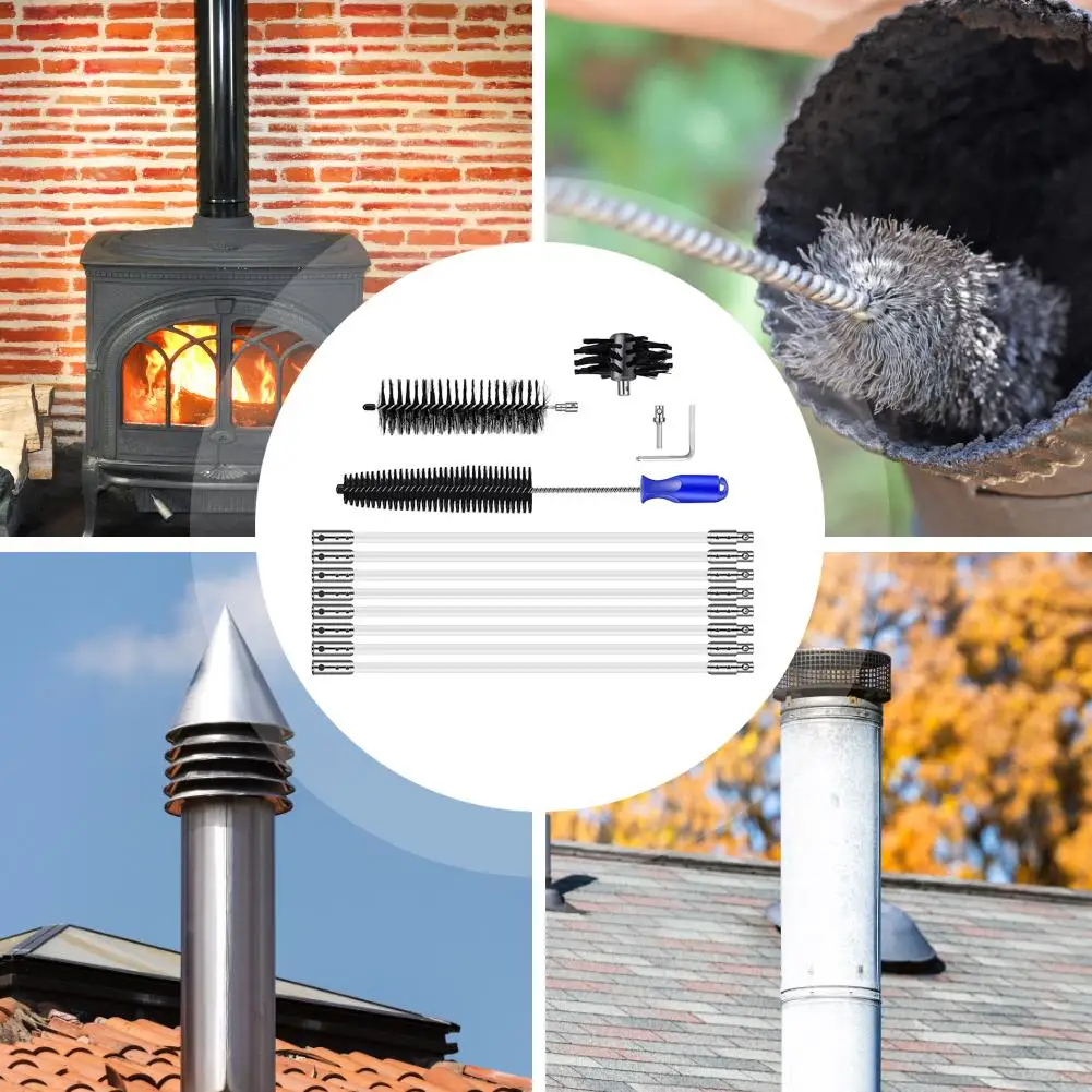 Гибкие 8 шт. стержни+ 1 кисть для ПК головка дымохода очиститель ...