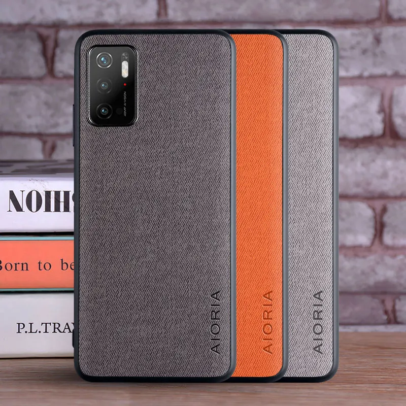 Case For Xiaomi Poco M3 Pro 5g 4g Coque Luxury Textile Leather Soft ...