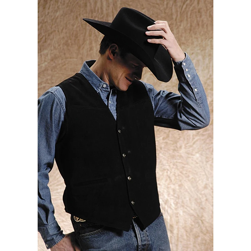 Men's Vset Cowboy Style Weste Mens Waistcoats Casual Blazer Masculino ...