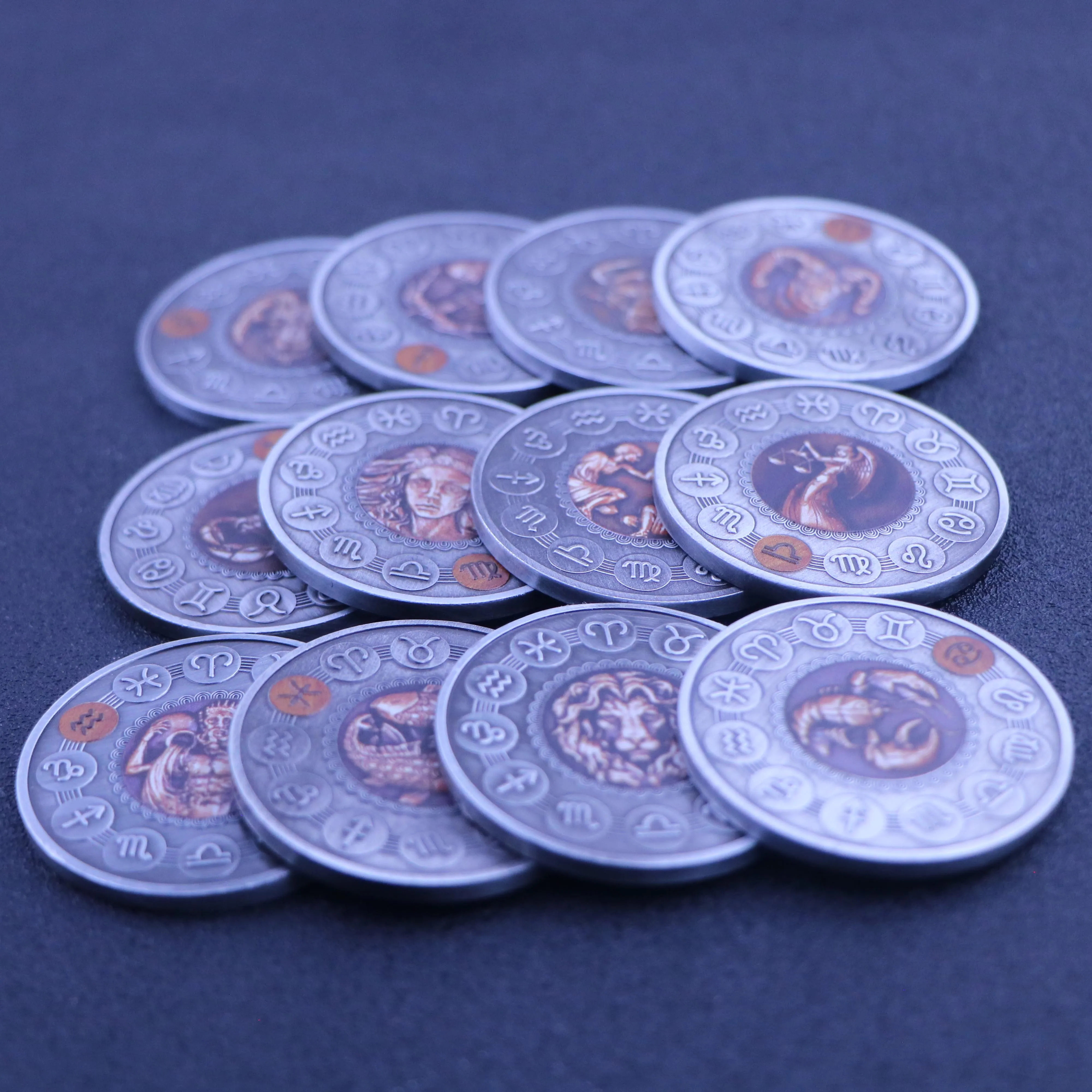 Non-Magnetic-12pcs-lot-Tuvalu-Zodiac-Challenge-Silver-Coin-The-Sign-of ...