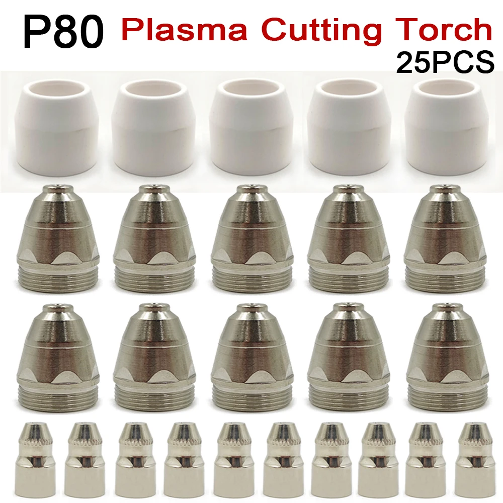 25pcs-P80-Plasma-Welding-Cutting-Torch-Consumable-Cutting-CNC-60A-80A ...