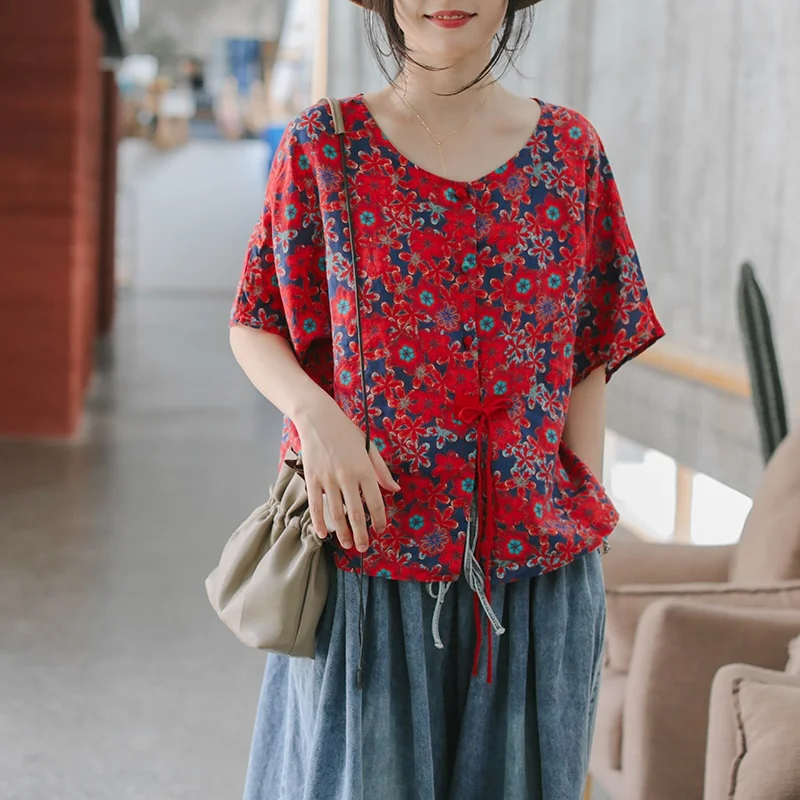 Blusa chinesa camisa solta tradicional chinesa roupas para mulheres ...