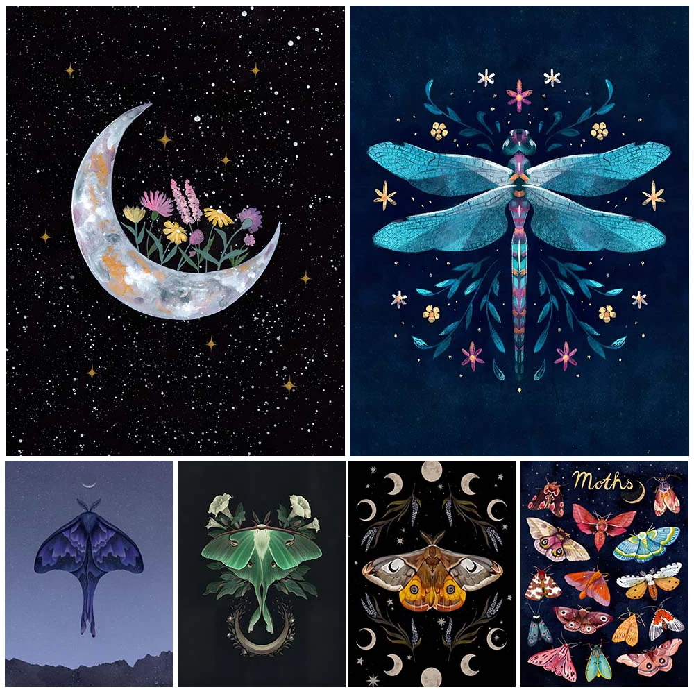 Art & Collectibles Snake & Moth Art Print Prints etna.com.pe