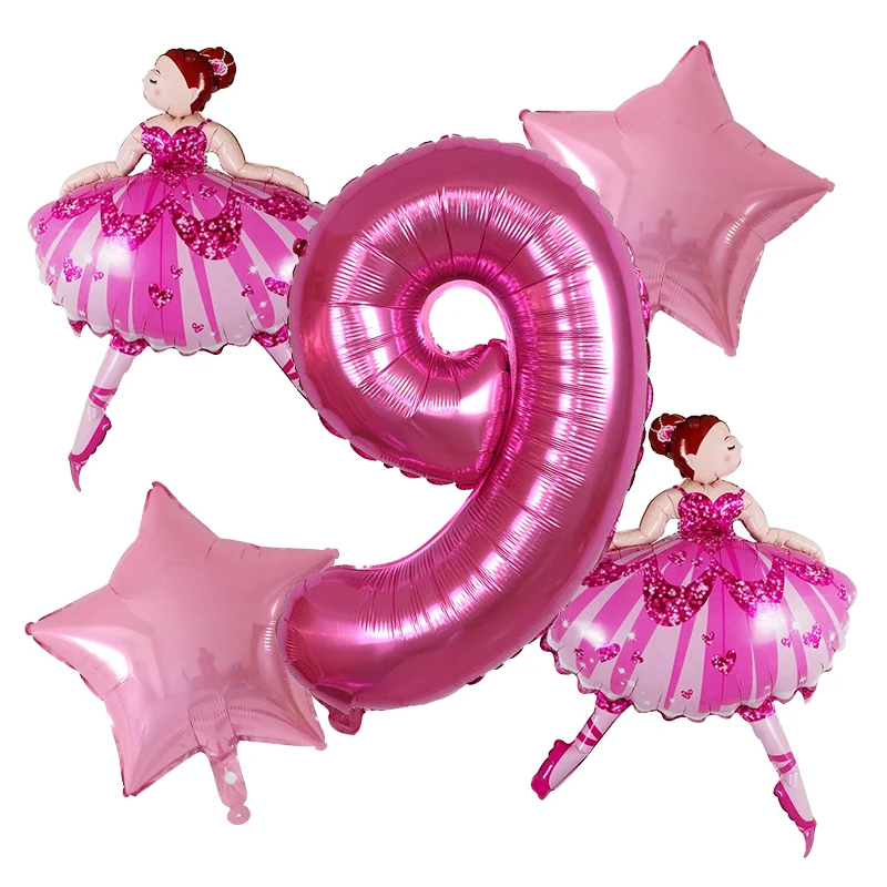 BALLON DECORATIF,pink 2--Ballons à hélium en aluminium pour danseuse de ...