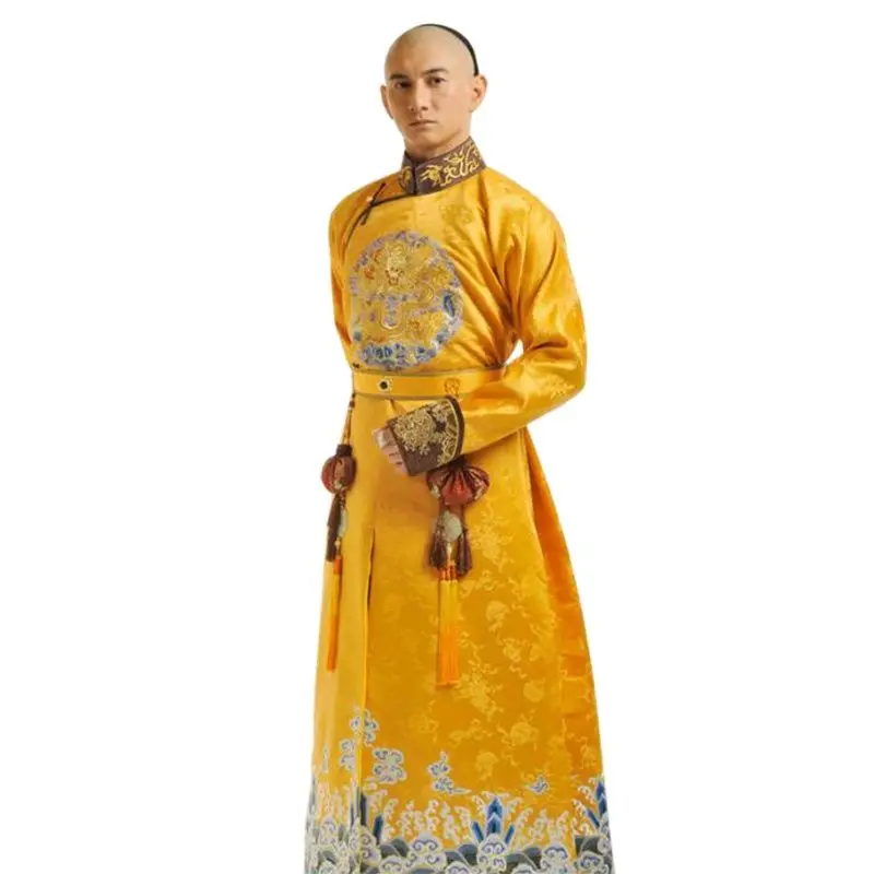Chinese traditional clothing imperial robe cosplay Dragon Robe Qing ...