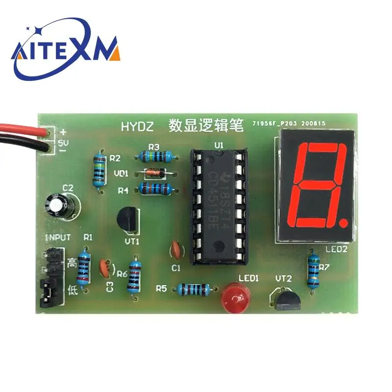 DIY LED PCB Digital Display LED Logic Pen Electronic Kit High and Low ...