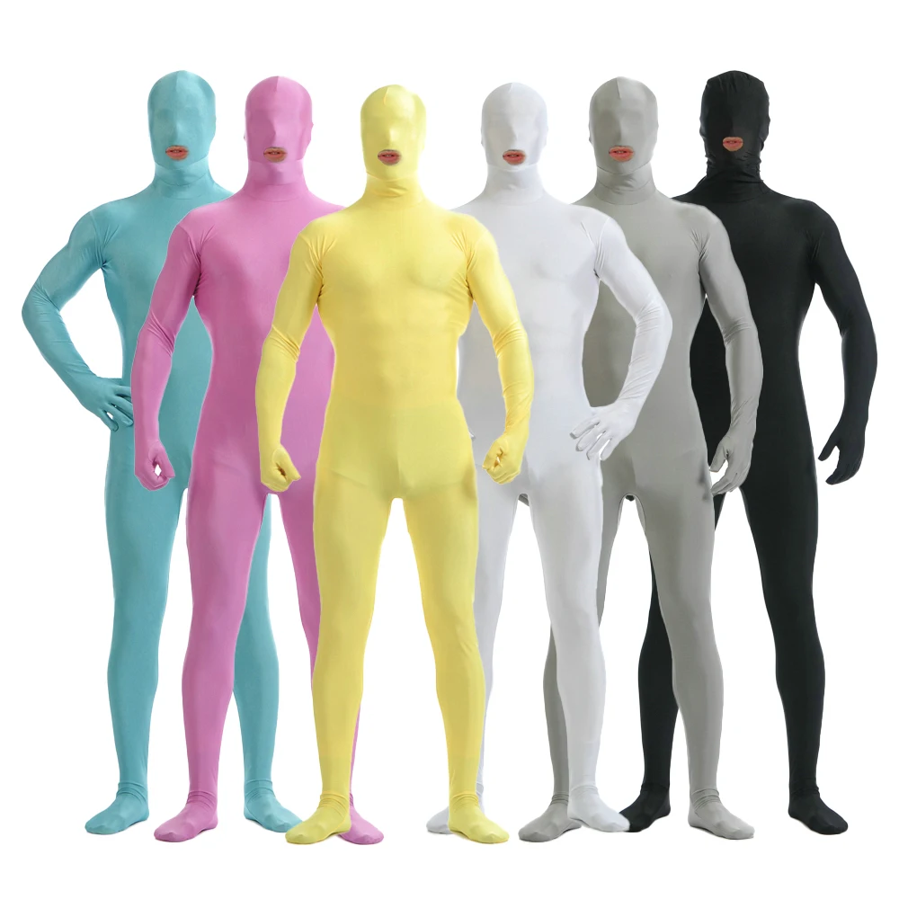 Gesikai Men's Open Mouth Zentai Full Bodysuit Custom Made Back Zipper ...