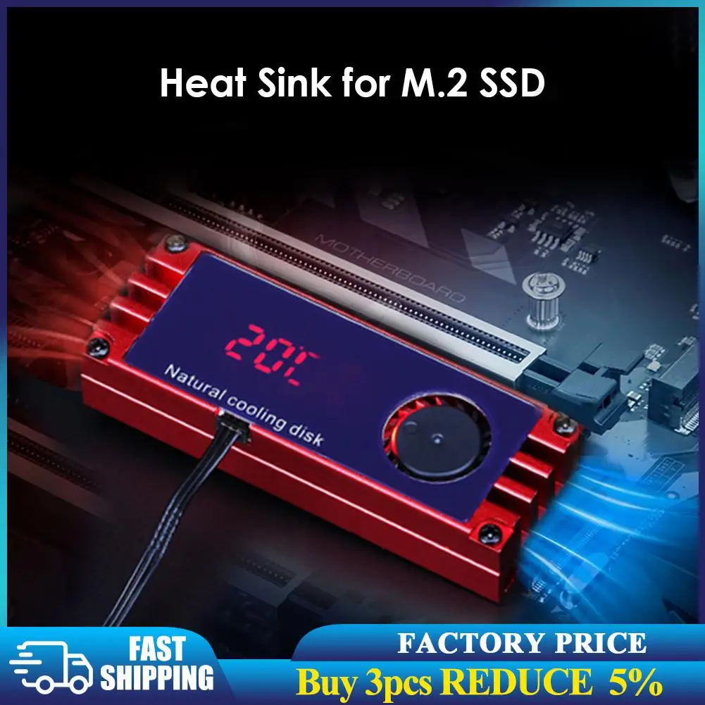 Digital Temperature Display M.2 SSD Heatsink Cooler With Turbo Cooling ...