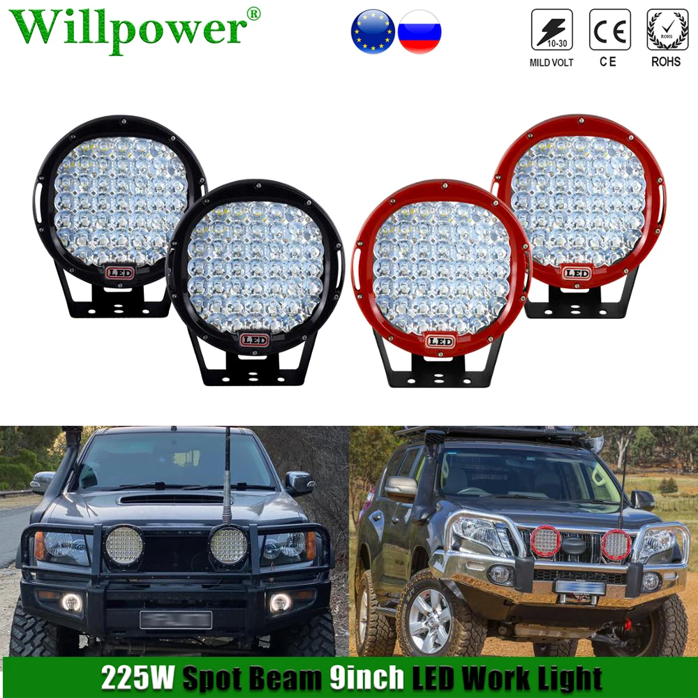 2pcs 4x4 Front Bumper 9" Round Spotlight Led Headlight For Jeep Jk ...