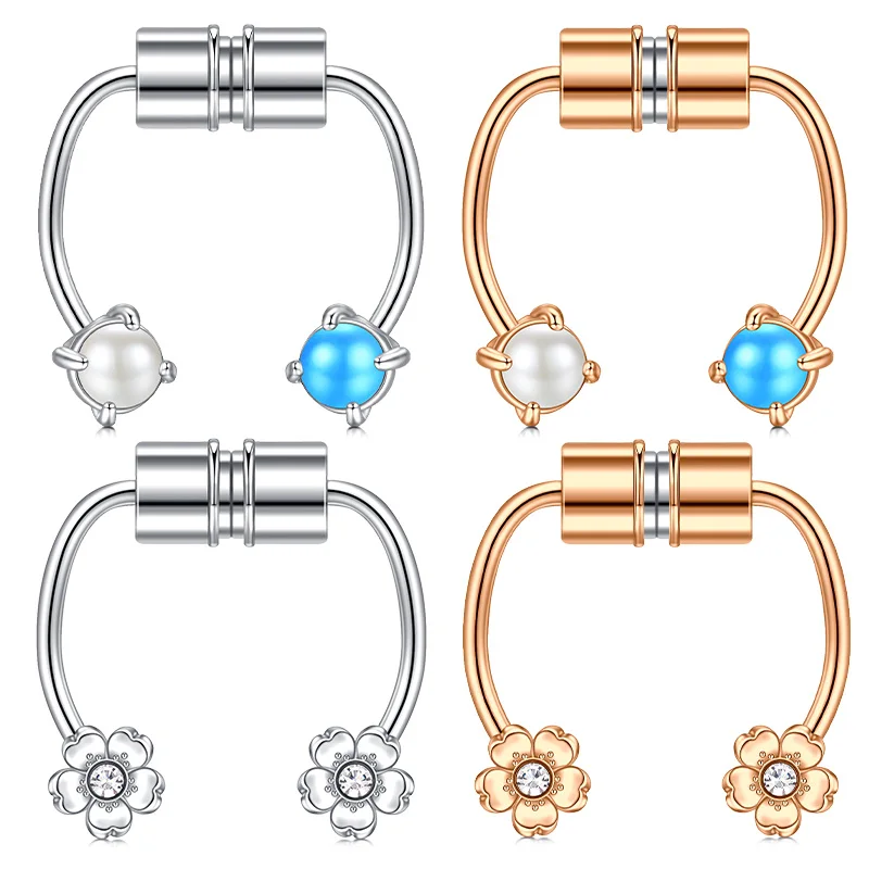 16G Fake nose ring magnetic Stainless steel fake piercing magnet septum ...