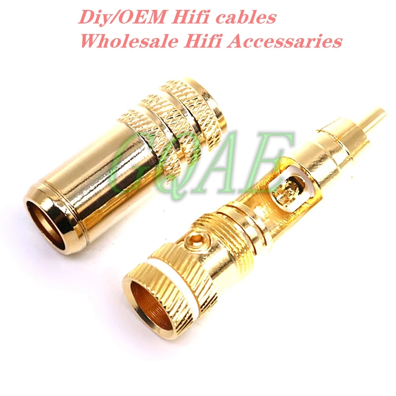 Hifi позолоченный RCA штекер Hi-end пайка Diy аудиокабель RCA ...
