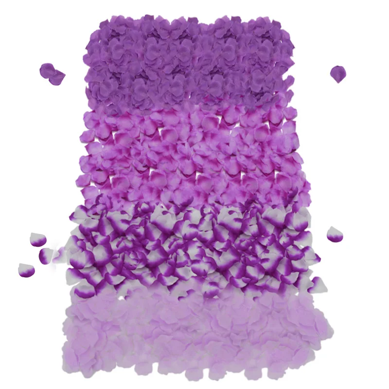 500/1000pcs 5*4.5CM Romantic Artificial Flowers Colored Silk Rose Petal ...