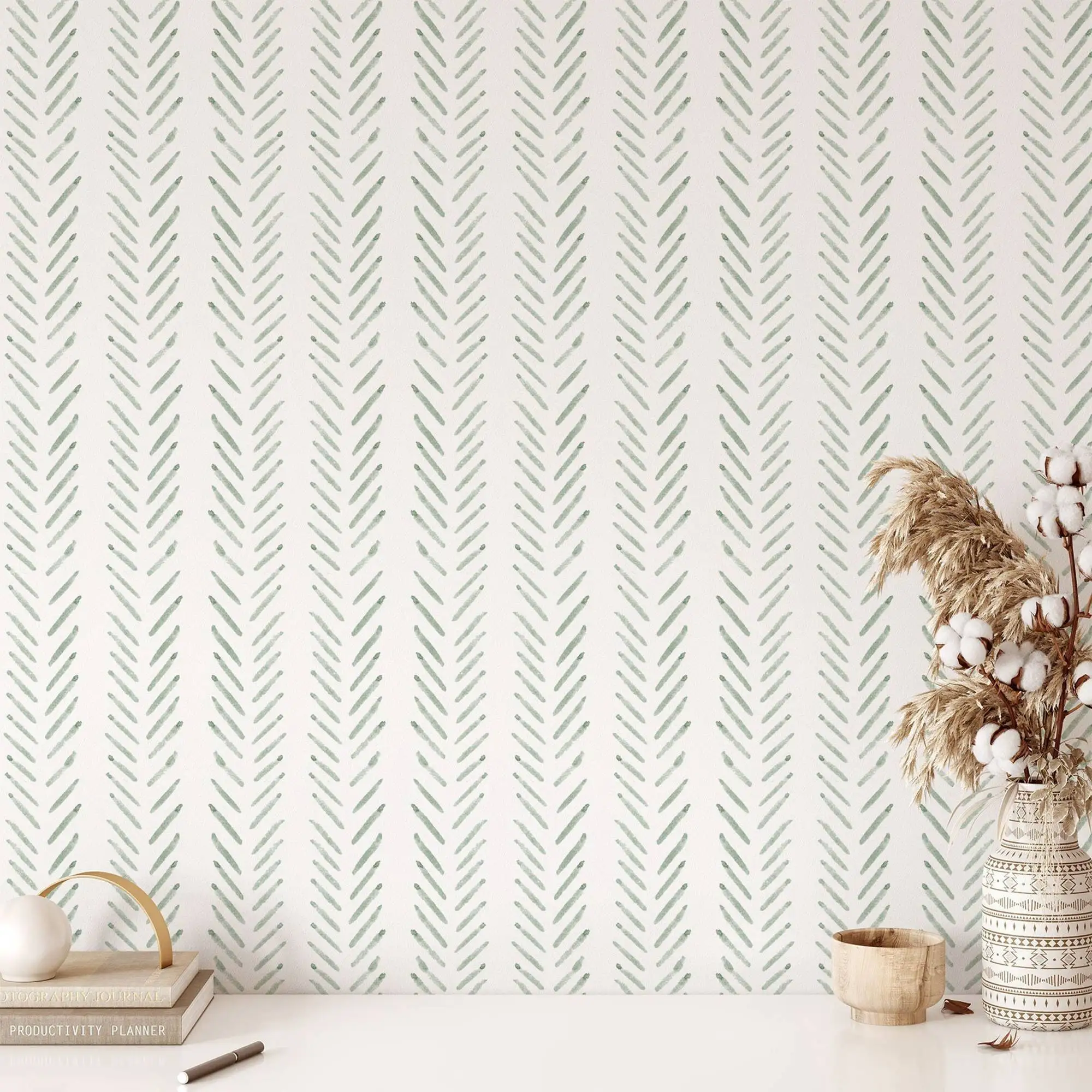 Wallpaper Pattern Modern Green