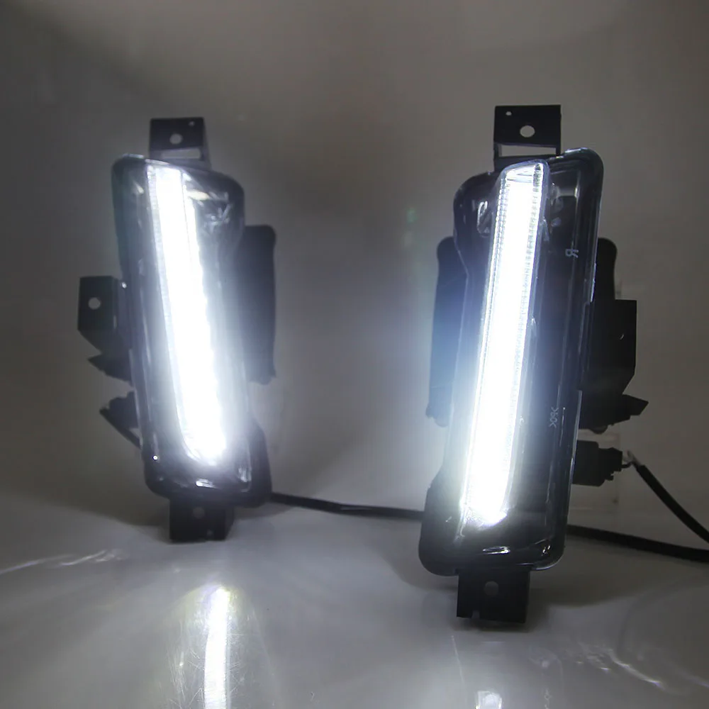 CSCSNL 1 Set Car LED DRL Fog Lights Daytime Running Light with yellow ...