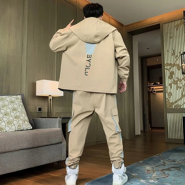 Men's Fashion Tracksuits 2022 New Men Hip Hop Sweat Suit Male Patchwork ...