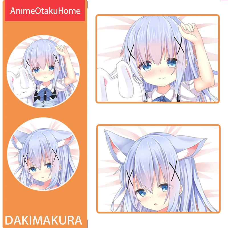 Anime Manga Is the Order a Rabbit? Kafuu Chino Throw Pillow Cover Hug ...