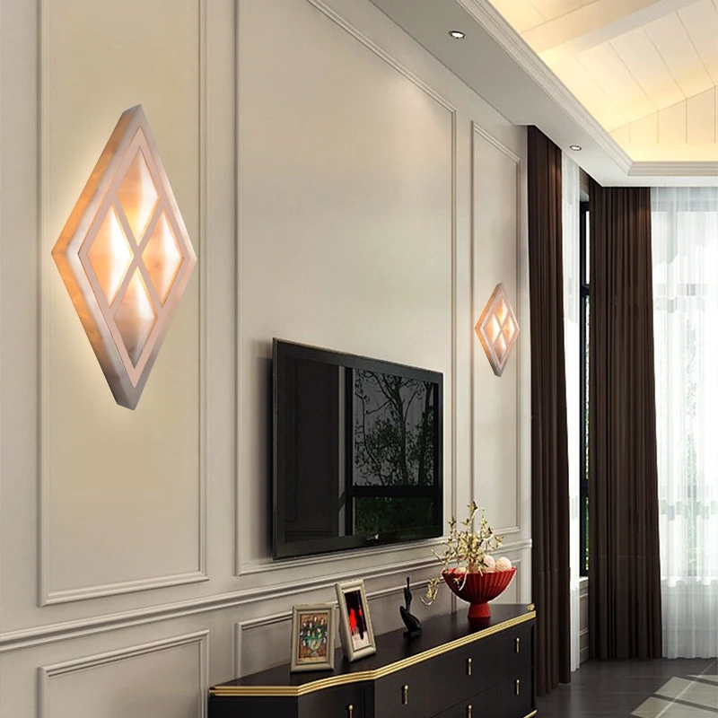 Asian Luxury Resin LED Prismatic Wall Lamp Nordic Vanity Mirror Lights ...