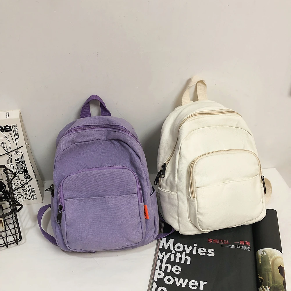 Preppy-Style-Fashion-Women-Solid-Color-Retro-Small-Backpack-Students ...