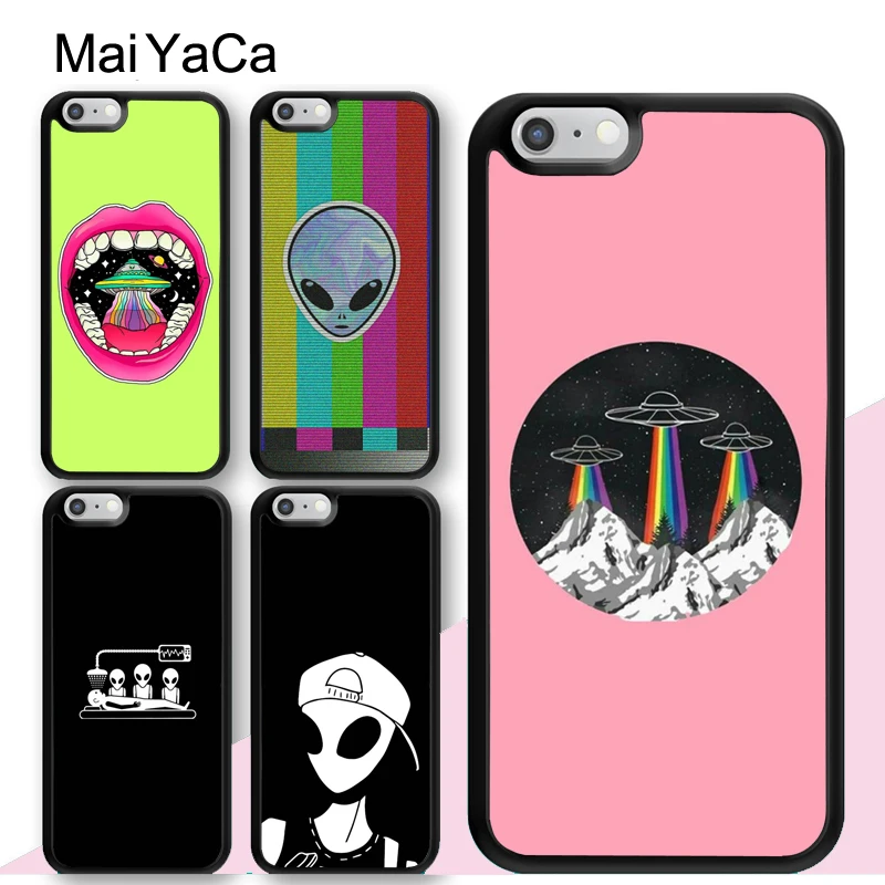 Aesthetic Alien Phone Case For iPhone 13 12 14 Pro Max mini 11 14 Pro ...