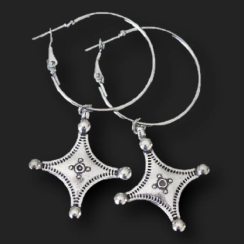 Pendientes colgantes de símbolo de Tuareg de Cruz bereber marroquí ...