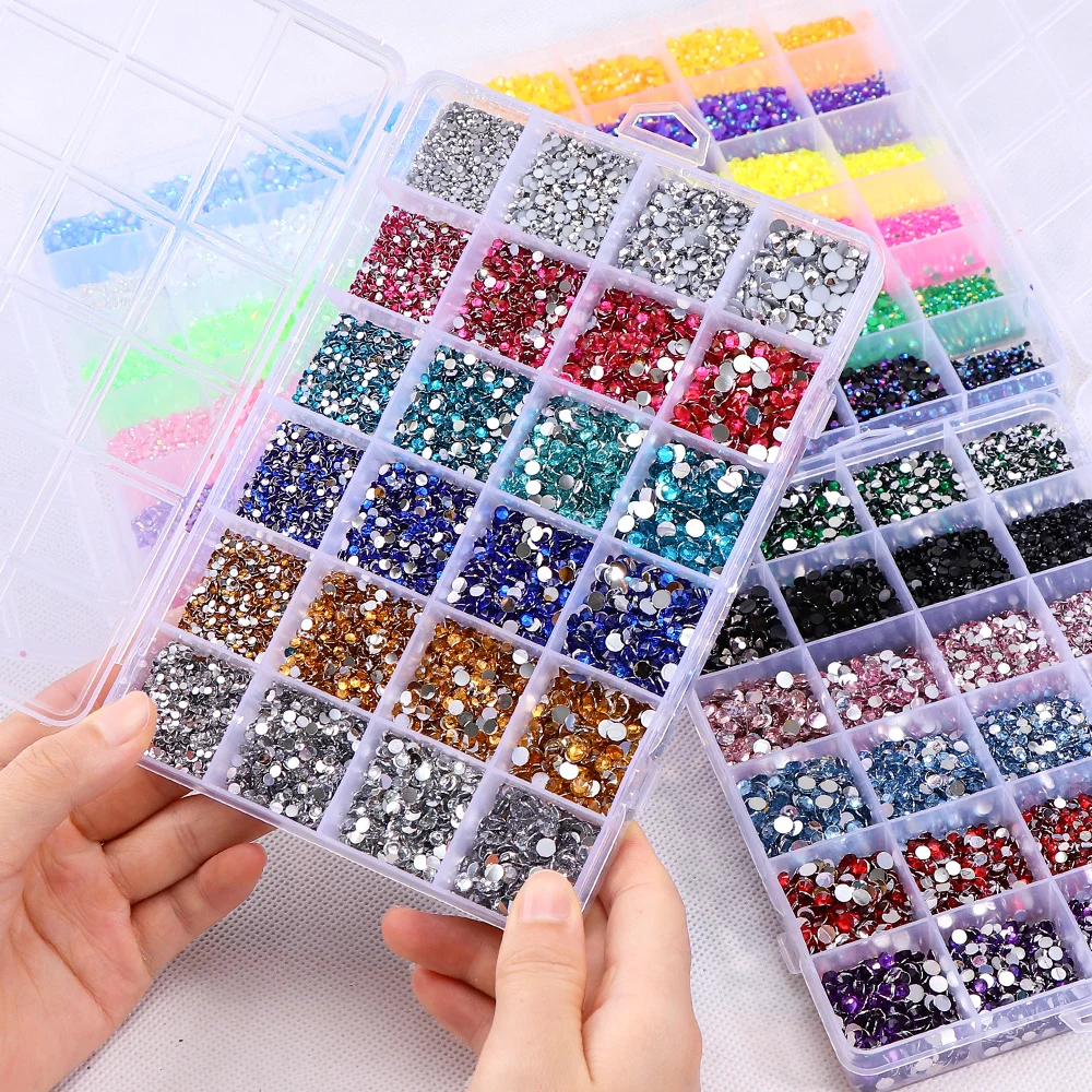 16500pcs-set-Crystals-Nail-Rhinestones-2-5mm-Flatback-Colorful-Glitter ...