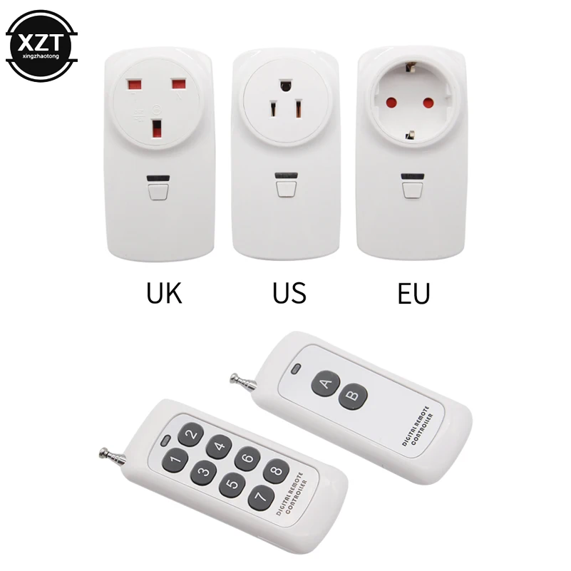 US-EU-UK-Plug-Smart-Home-Plug-Outlet-with-433mhz-Remote-Control ...