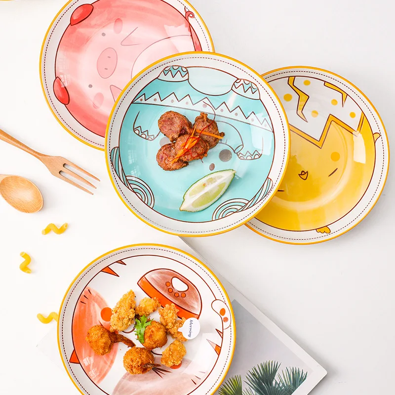 Cartoon Dinner Plate With Food