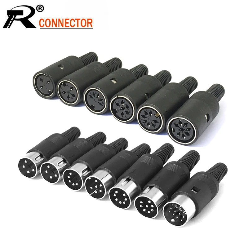 10pcs Din Connector Male/female Din Plug Jack Socket Connector 3/4/5/6 ...