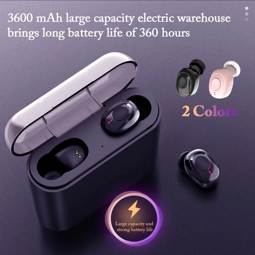 X18 TWS Беспроводные Bluetooth 5,0 наушники с зарядным ящиком мини ...