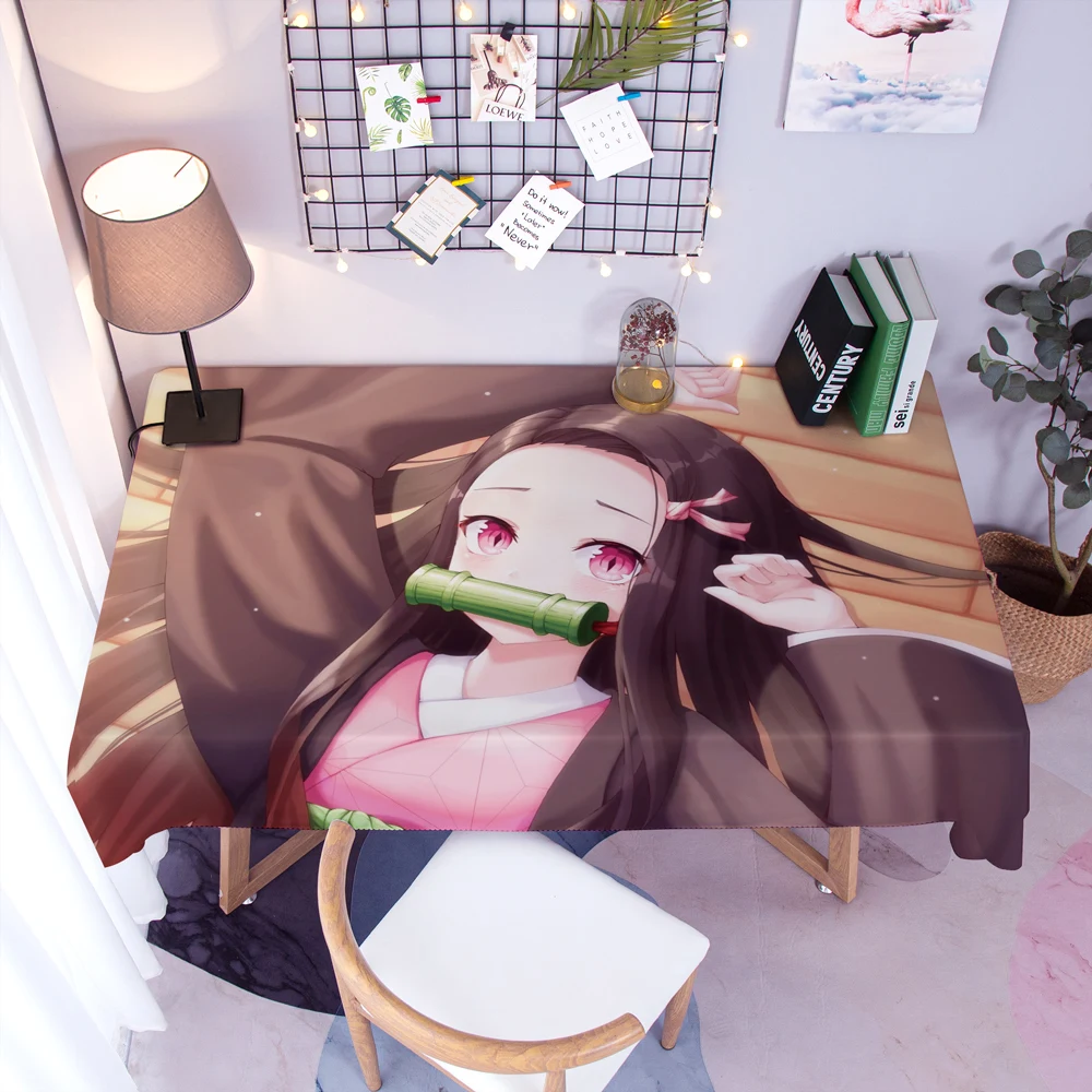 Demon Slayer Anime Tablecloth for Table Waterproof Rectangle Custom ...