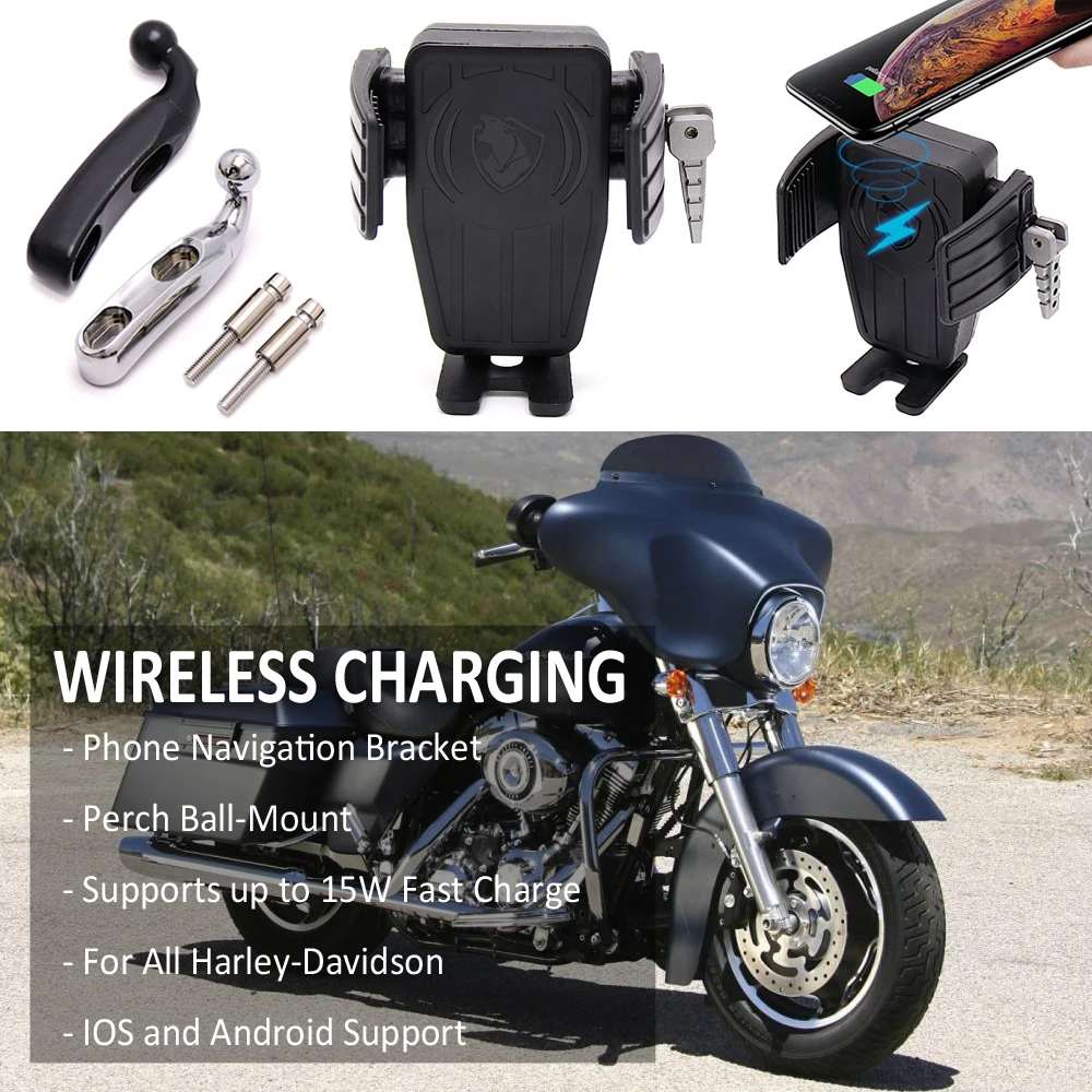 Motorcycle-GPS-Phone-Holder-Wireless-Charging-Navigation-Bracket-FOR ...