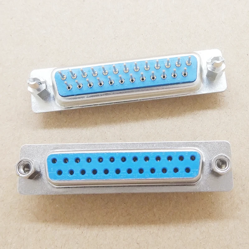 5 Pcs D SUB 25 Pin DP25 Straight Female Round Pin Adapter Connector ...