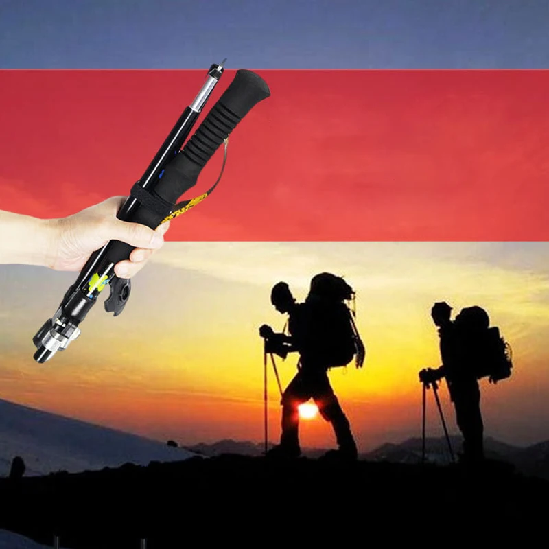 Trekking Pole Folding Stick Carbon Aluminum Five Section Telescopic ...