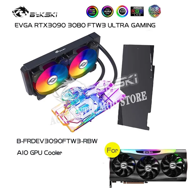 Bykski enfriador de agua GPU AIO para EVGA RTX3090 3080 FTW3 ULTRA GAMING, Kit de refrigeración ...