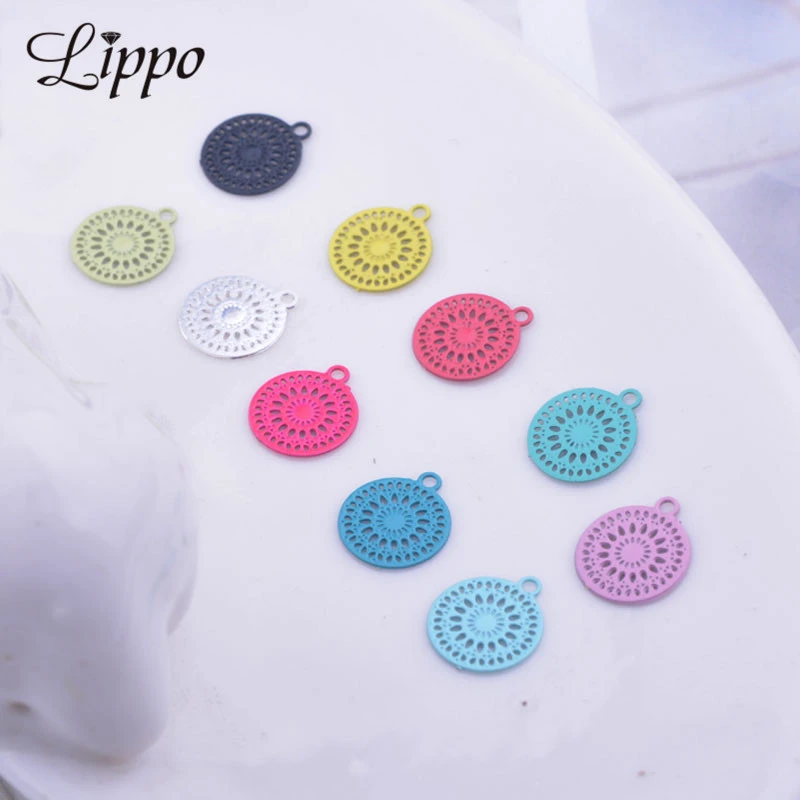 100pcs Ac8957 8*10mm Brass Thin Small Round Charms - Charms - AliExpress