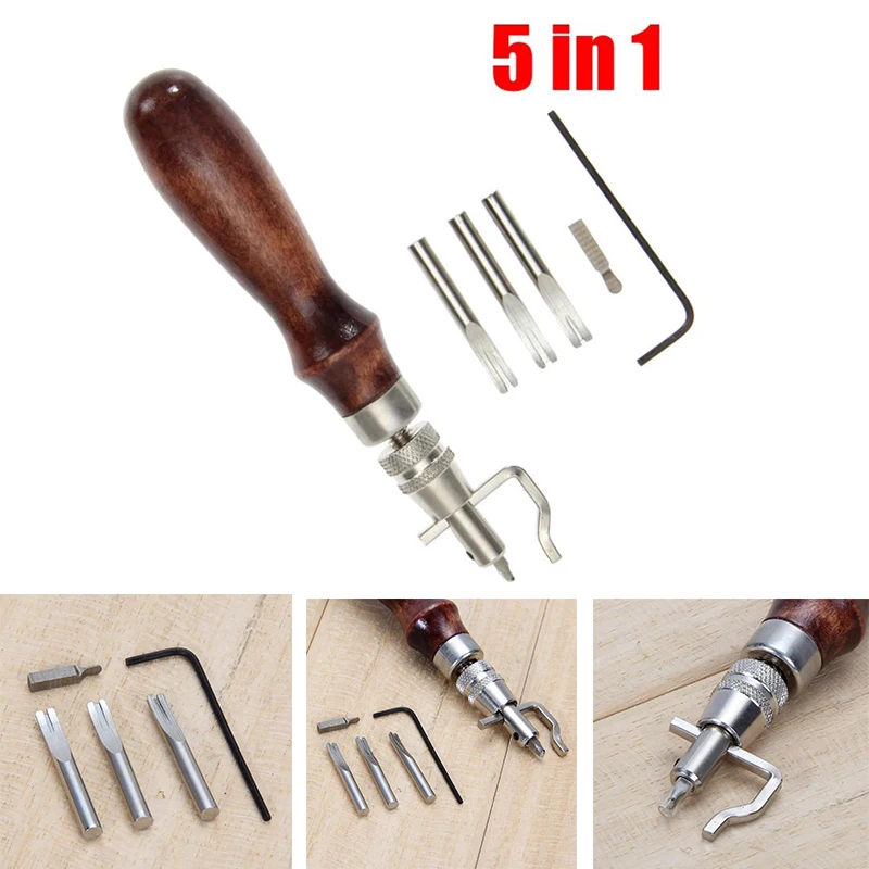 5 In 1 Pro Leathercraft Edge Press Kit Adjustable Stitching And Groover ...