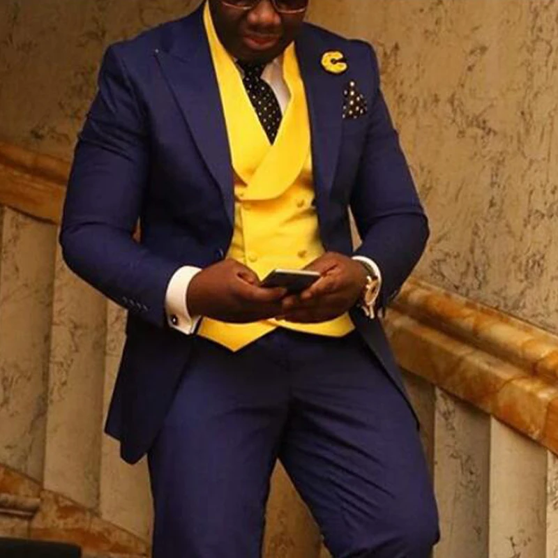 Royal Blue And Yellow Tuxedo