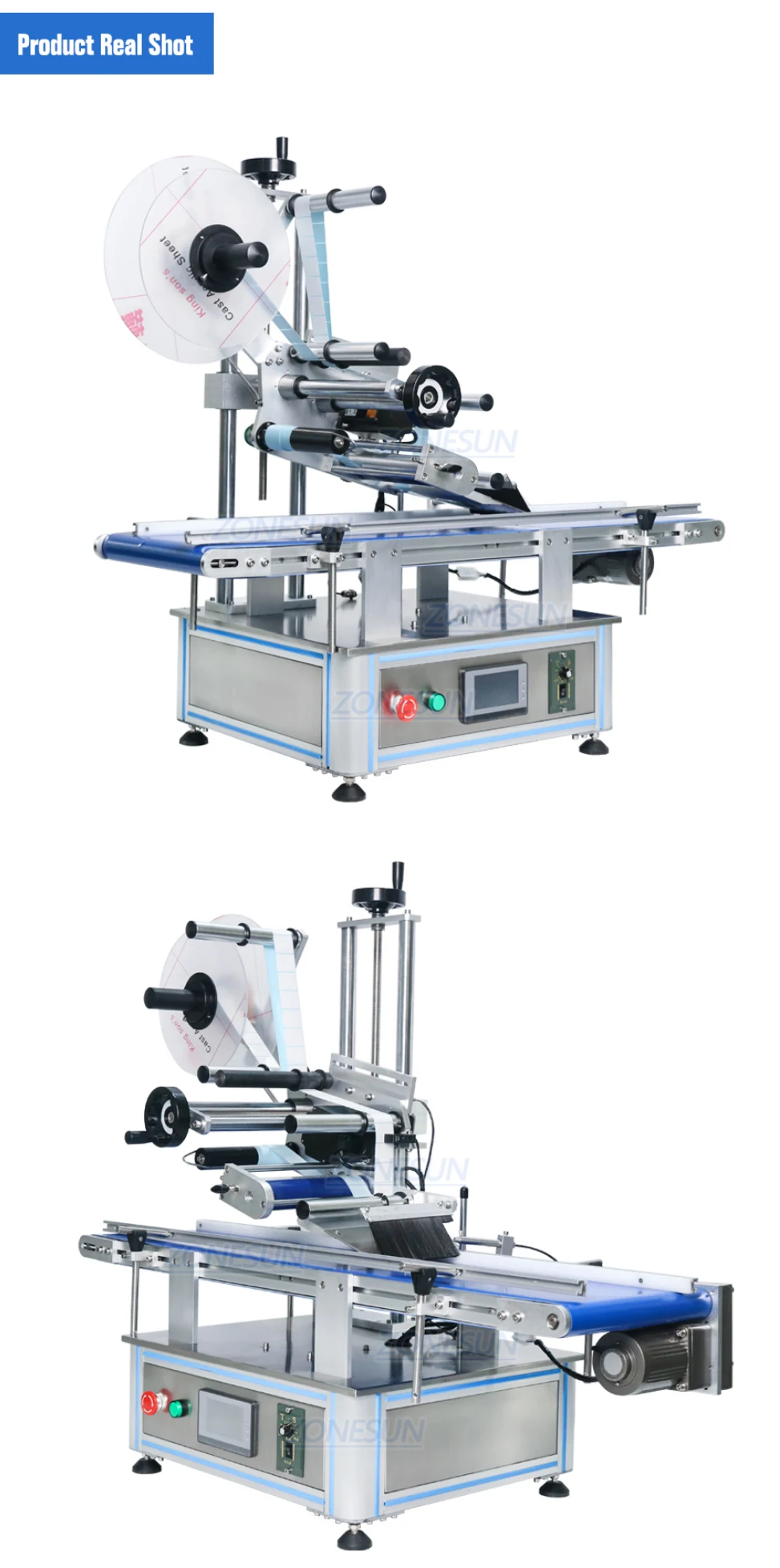 ZONESUN ZS-TB150PB Automatic Flat Labeling Machine Flat Surface Label
