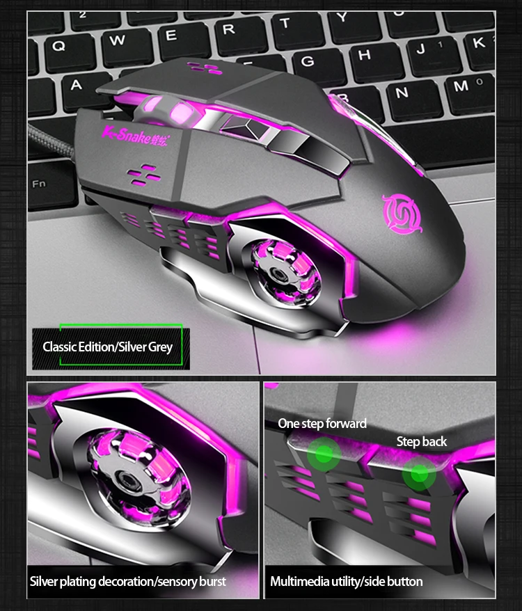 Usb 유선 게임용 마우스 3200 dpi 조정 가능한 6 버튼 led 백라이트 게임용 마우스 데스크탑 pc 컴퓨터 노트북 ...