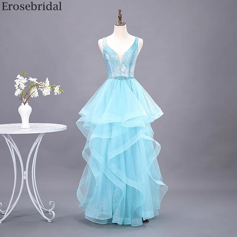 Tiffany Blue Prom Dress Layered Tule Formal Evening Gown FD1648 ...