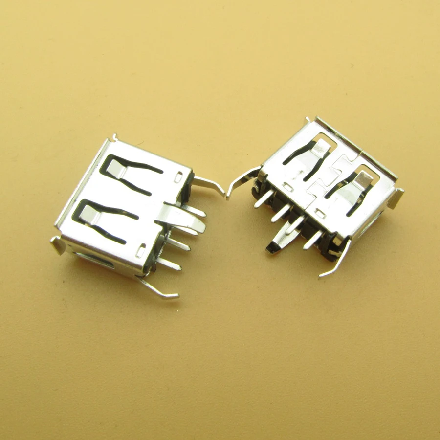 100pcs A Type Flat Angle (180 Degree) Female Usb Pcb Connector Socket ...