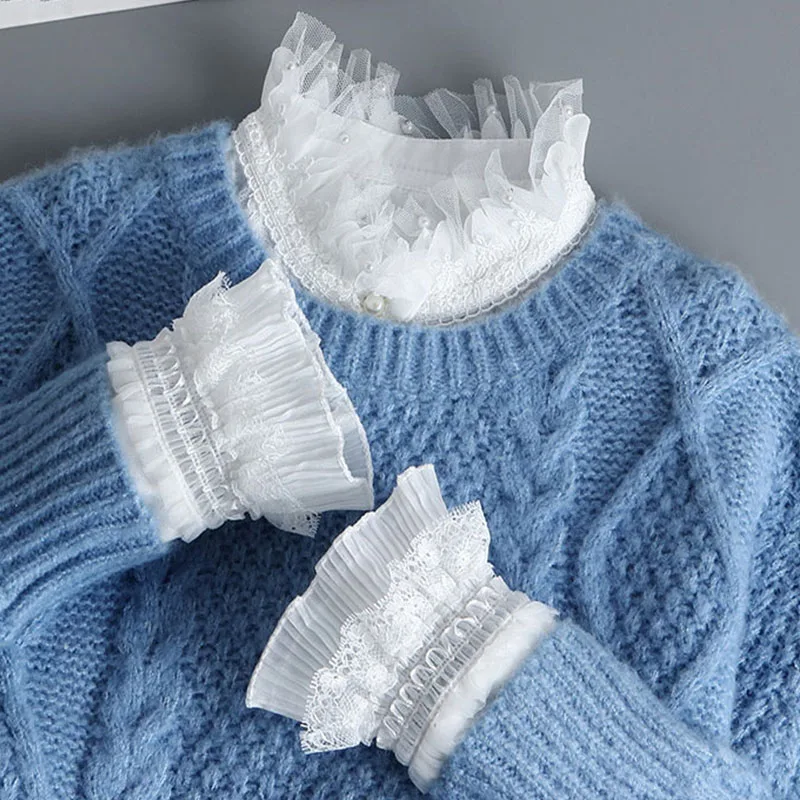 White Fake Collar Women Detachable Collars Cuff Lace False Collars ...