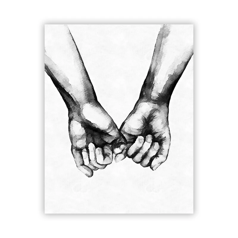 Couples In Love Holding Hands Sketch